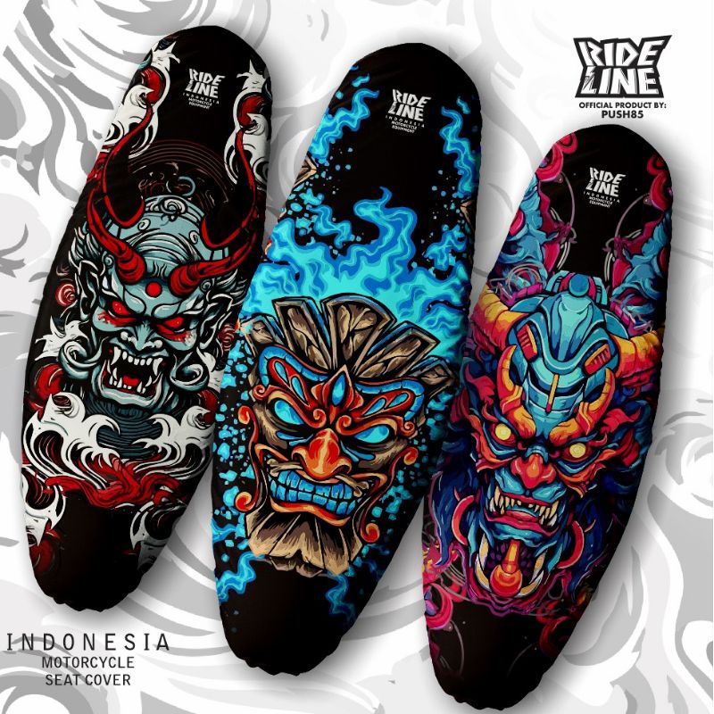 Rideline oni japan series - full print anti-claw motorbike seat cover ...