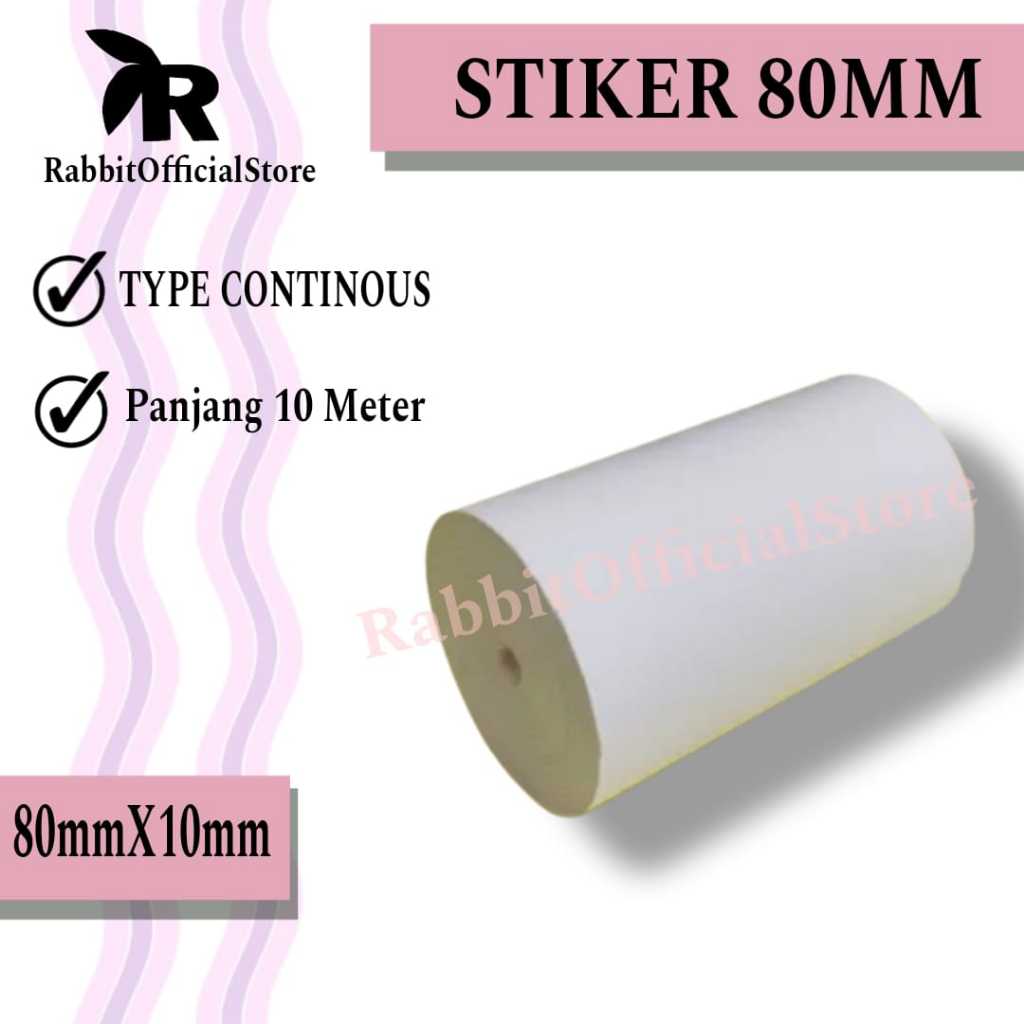 Thermal Paper Sticker Label 80mm Length 10meter Continuous 80mm x ...