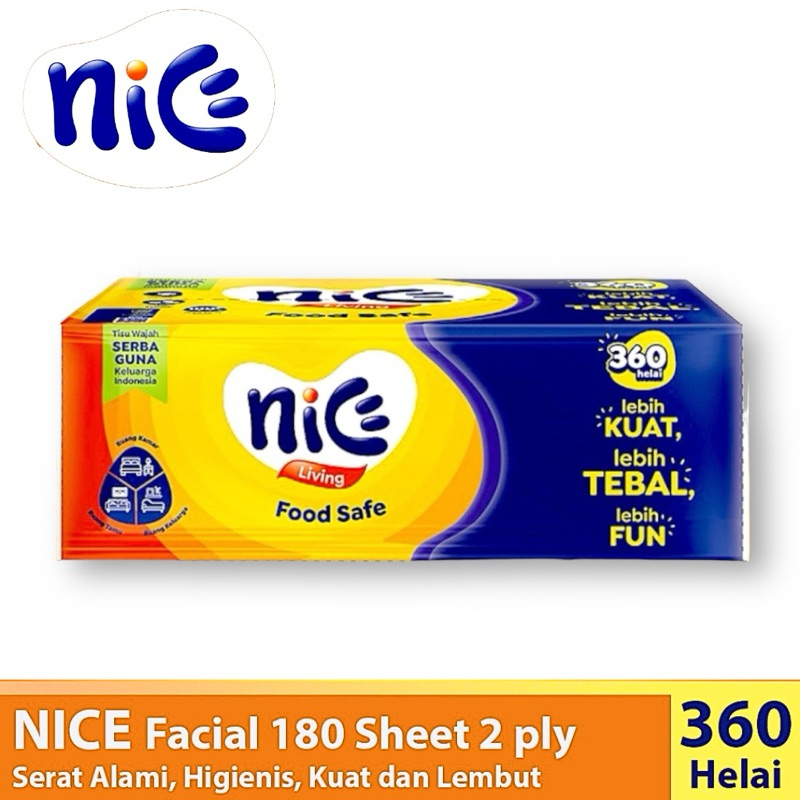 Nice Facial Tissue 180 Sheets 360 Sheets 2 Ply Facial Tissue | Shopee ...