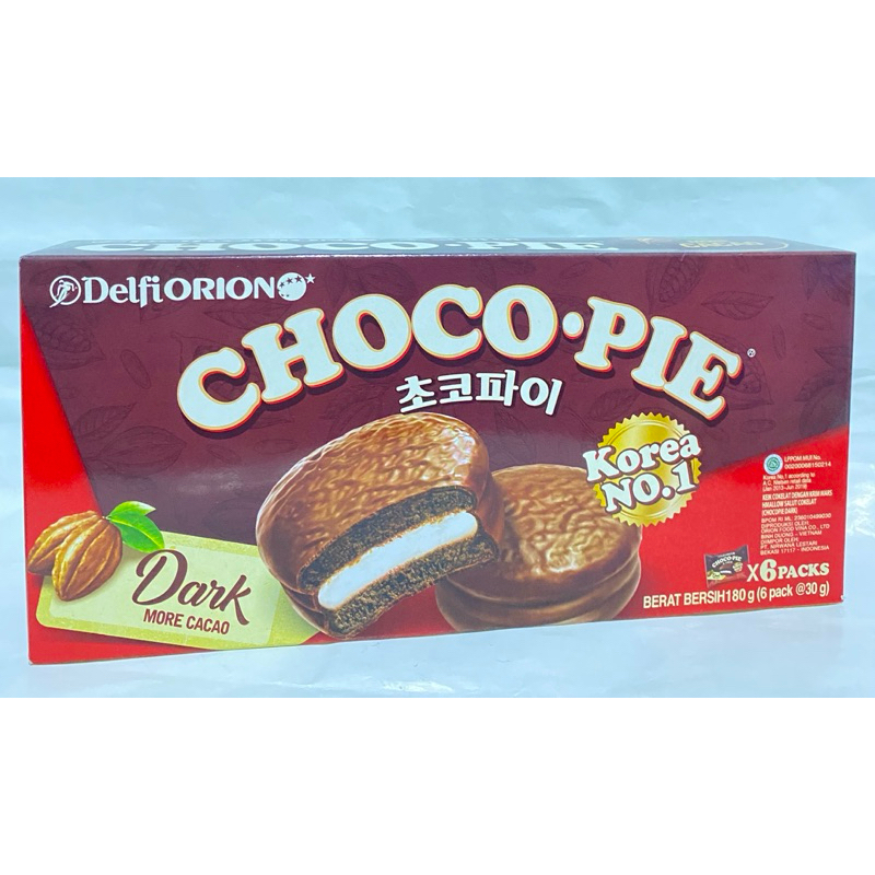 Delfi Choco Pie Dark Chocolatte Korean No.1 Marshmallow Cookies ...