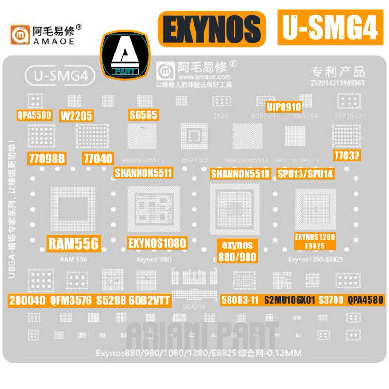 Bga AMAOE SMG 4 EXYNOS 1080 SHANNON 5511 SHANNON 5510 ORIGINAL Mold ...