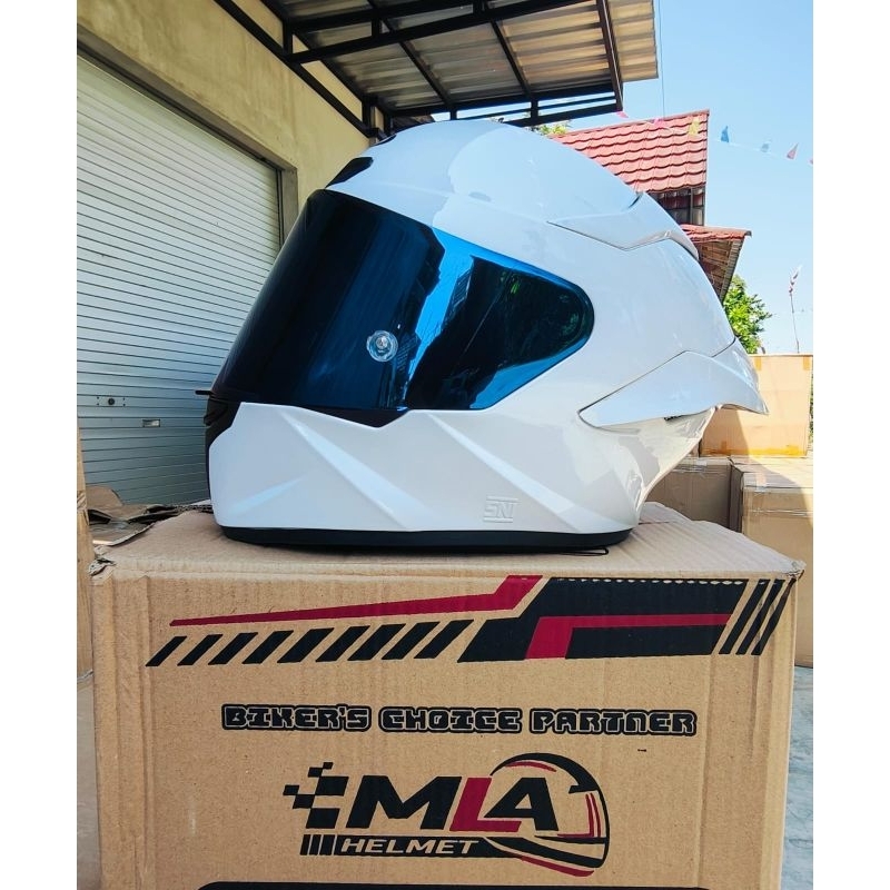Mla Full Face Helmet With Original Sni Handsome Package Motif | Shopee ...