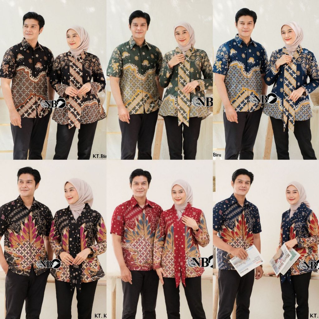 Modern Couple Batik ML XL XXL Women's and Men's Work Batik Tops Women's ...