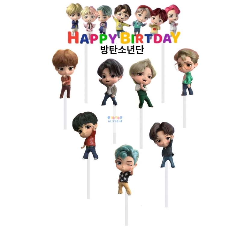 K-pop Idol Cake Topper/BTS Tinny Tan Topper/BT21 Toper, BTS X LINE ...