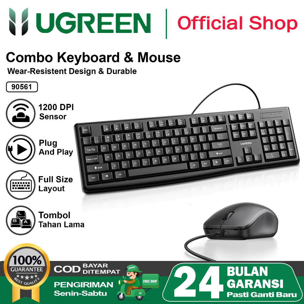 Ugreen Keyboard Set Plus Mouse Wired Control 1200 DPI | Shopee Philippines