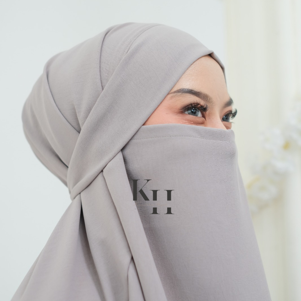 Hijab French Khimar 2 In 1 Crinkle Airflow For Daily And Hajj-Umroh ...