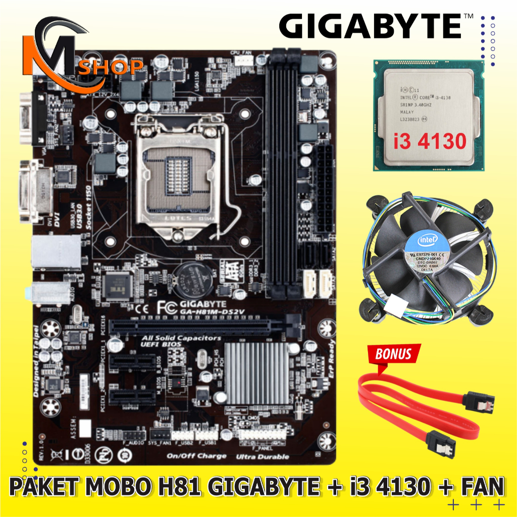 Mobo H81 LGA 1150 DDR3 Motherboard Mainboard Package + Processor Core ...