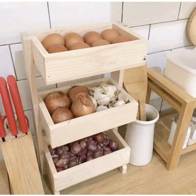 3 tier onion rack / stacking kitchen spice rack / kitchen spice onion ...