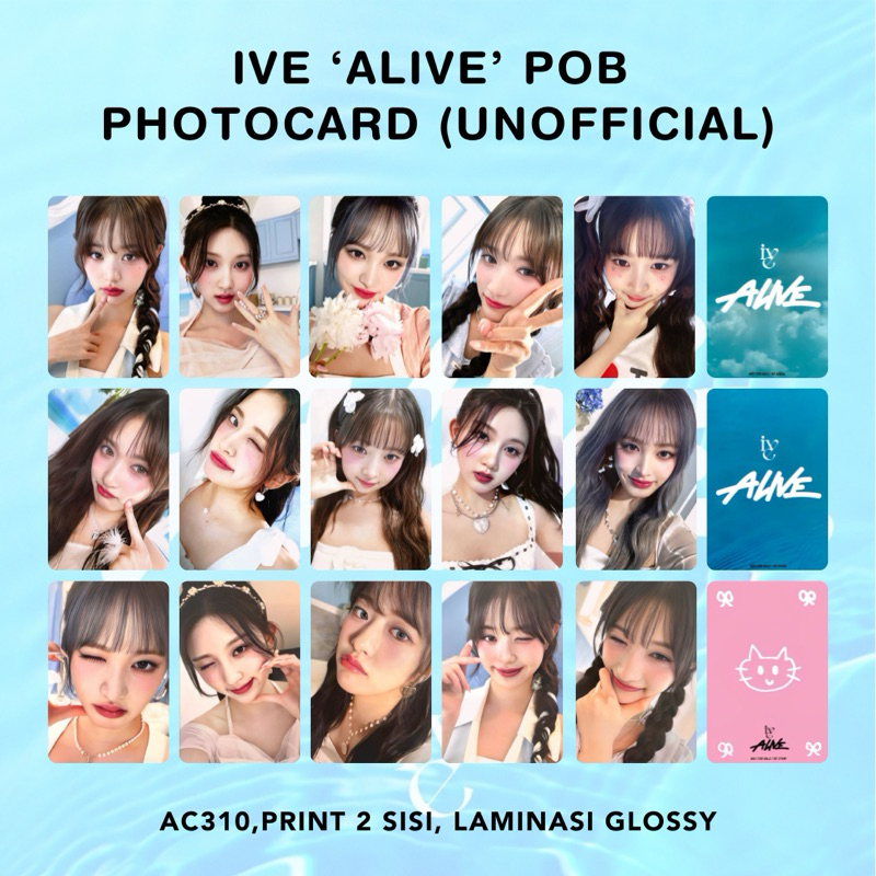 Pob IVE 'ALIVE' 2ND JAPAN SINGLE Unofficial Photocard Wonyoung Leeseo Liz Yujin Gaeul Rei ...