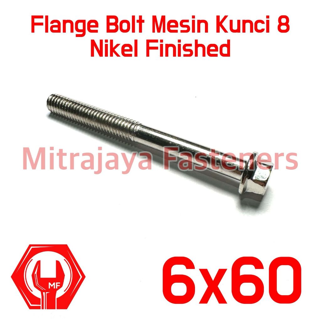 MESIN Engine Block Bolt Flange Bolt 6x60 8-key Nickel FINISHED | Shopee ...