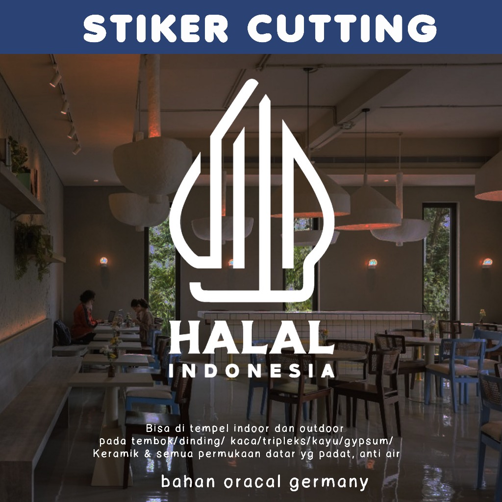 Halal Indonesia Logo Sticker MUI Glass Wall Resto Cafe Cafe Cutting ...