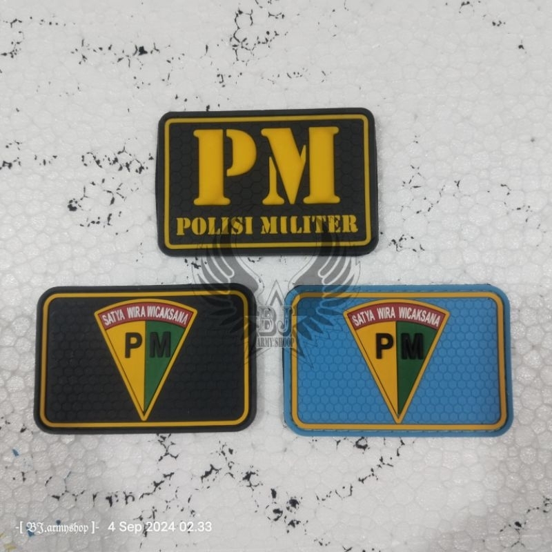 Patch RUBER LOGO PM Military Police-TAMPALEN VELCRO Rubber EMBLEM ...