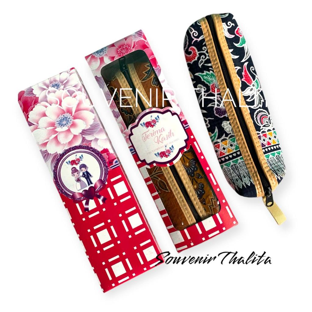 Contains 50 Pcs Batik Pencil Case Souvenirs Packed in a Beautiful Box ...