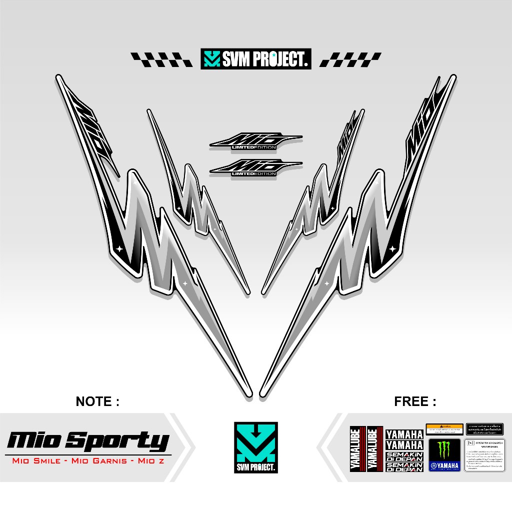 Mio SPORTY STRIPING MOTIF 15 / STAR M STARS / MIO LAMA SMILE GARNIS ...