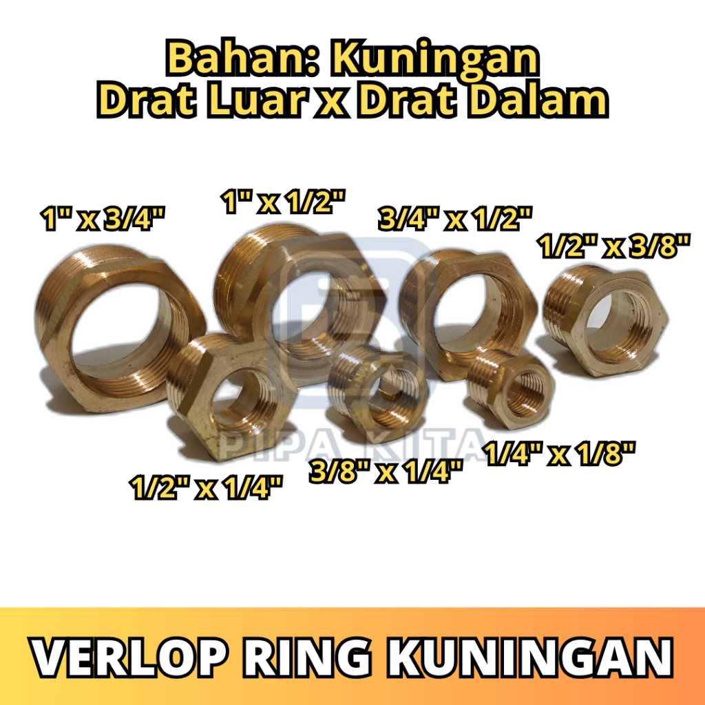 Verlop Ring Brass Vlok Drat Inside Out Reducing Faucet Valve Brass 1/8 ...