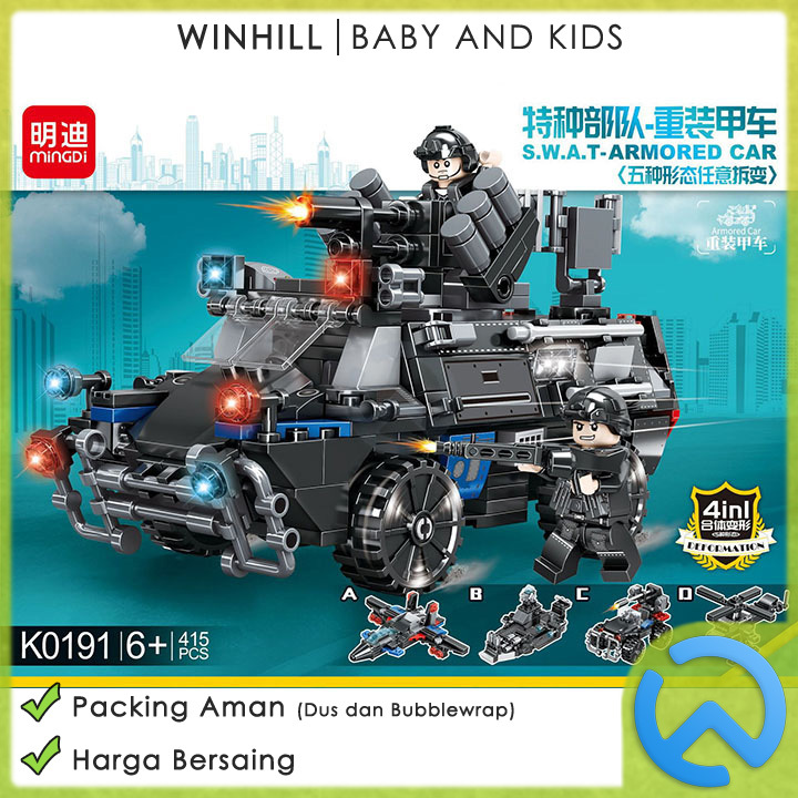 1pc Toys Bricks/Ball SWAT Armored Car Shape Police Combat Car (415pcs ...
