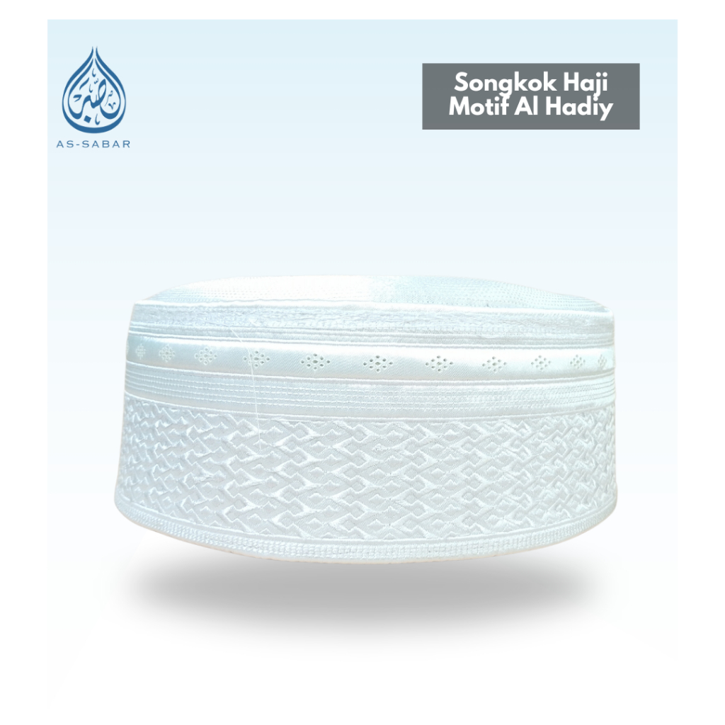 PUTIH As-sabar - White Songkok White Hajj Peci with Modern Embroidered ...