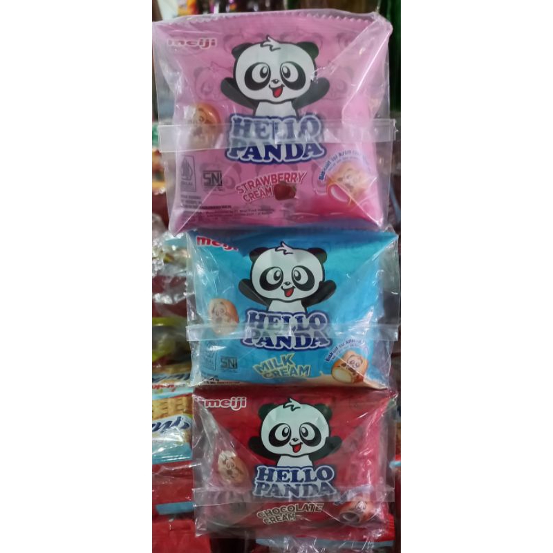 Hello Panda, Chocolate, Strawberry, Milk cream, 10 Packs @8g | Shopee ...