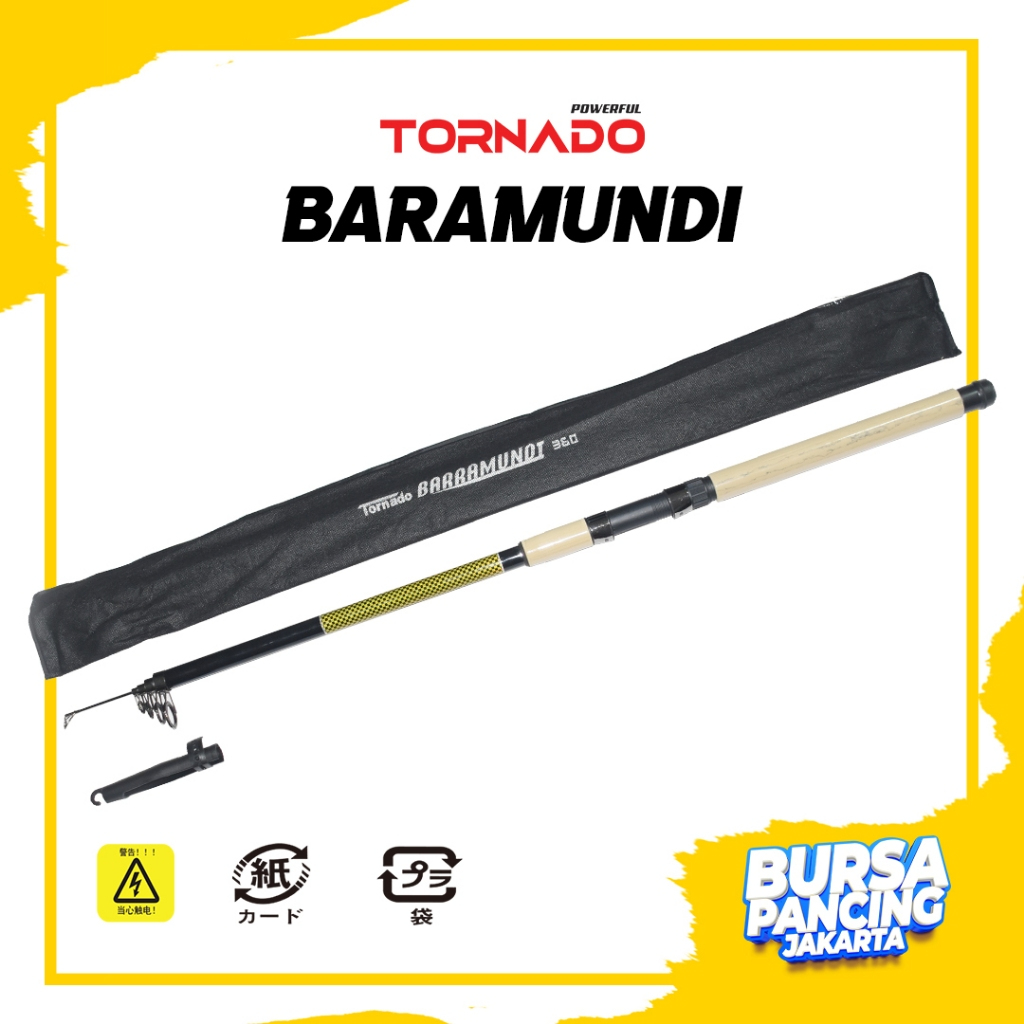 Tornado Telescopic Rod BARRAMUNDI 240CM - 360CM Spinning Short Segment ...