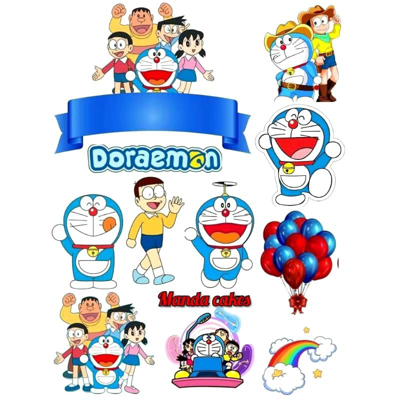 Doraemon CAKE TOPPER/COCOMELON TOPPER HAPPY BIRTHDAY CAKE Decoration ...