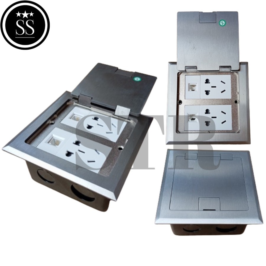 Floor socket / socket Box 2 rj11 telephone 2 electric table/Floor ...