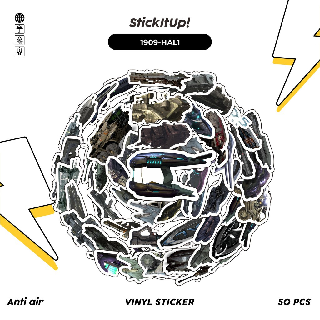 HP 50 Pcs Sticker Pack GAME SERIES HALO CHAR MIX 01 Cute Aesthetic ...