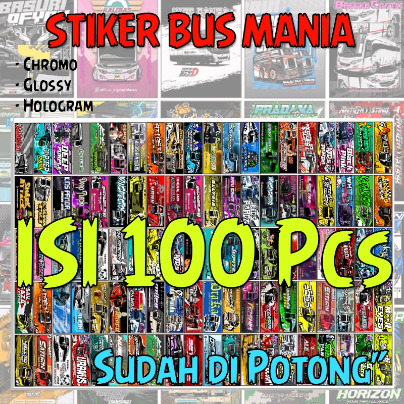 Long Bus Mania Sticker Latest Model Long Viral Telolet Bus Sticker ...