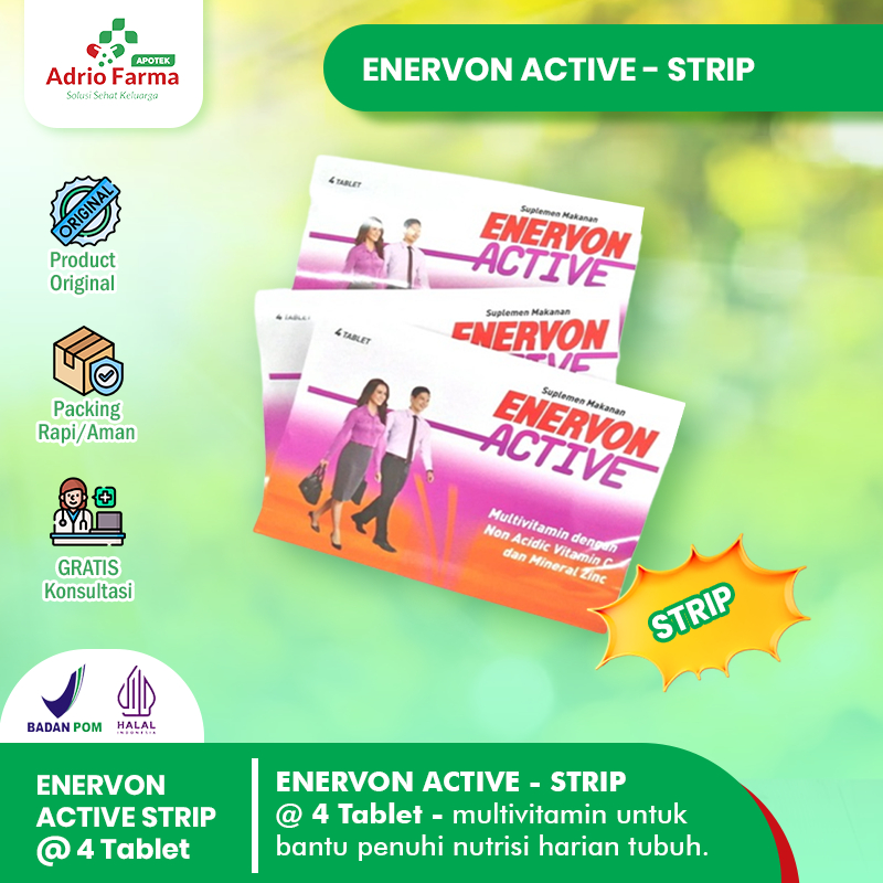 ENERVON - ACTIVE STRIP @ 4 Tablets - MULTIVITAMIN Body Endurance & ION ...