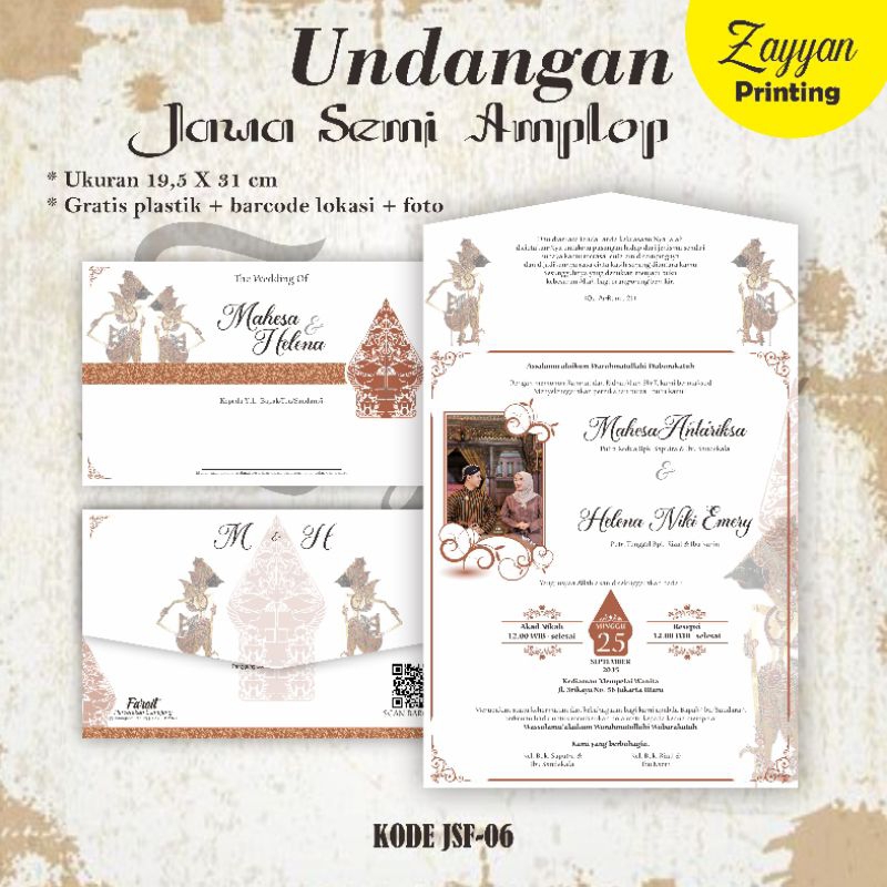 Javanese Model Wedding Invitations in Indonesia, Simple, Elegant ...