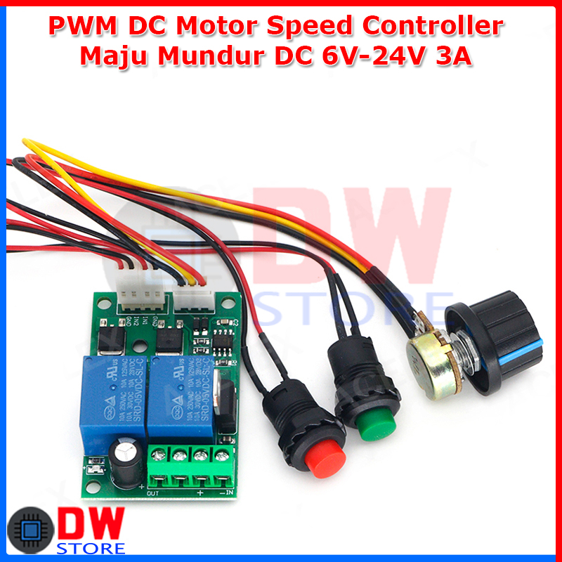 Pwm DC 6V-24V 3A Speed Motor Dynamo Controller Relay Forward and ...