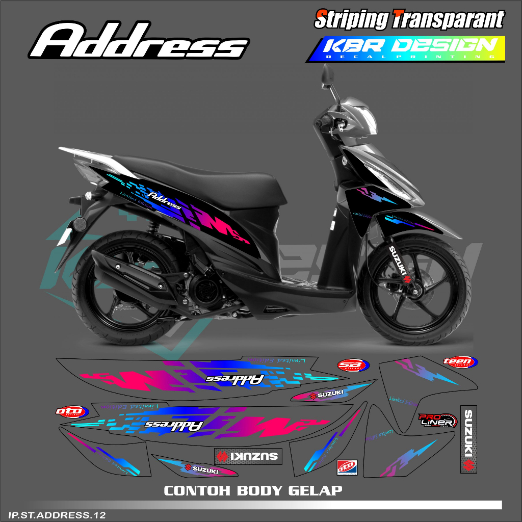 ADDRESS STRIPING STICKERS - SUZUKI ADDRESS MOTORCYCLE STRIPING STICKERS ...