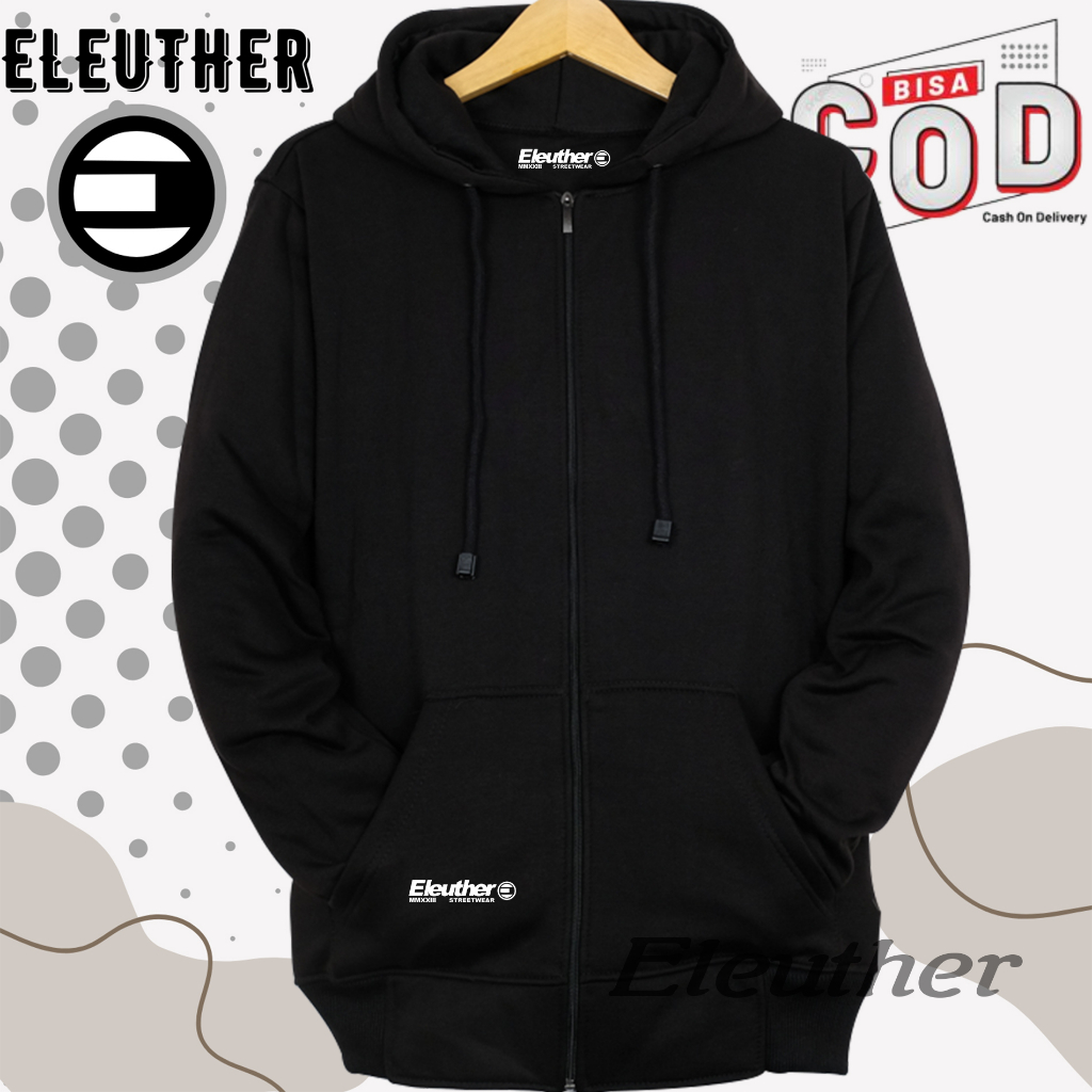 Jumbo Zipper Jacket for Men and Women Original Eleuther Black Oversize ...