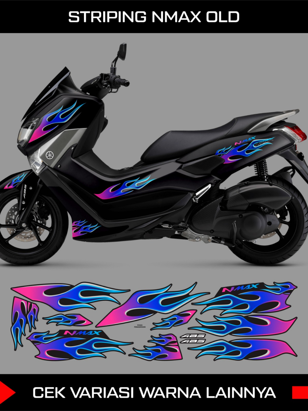 Old NMAX FIRE STRIPING STICKER / STICKER / YAMAHA NMAX 155 OLD ...