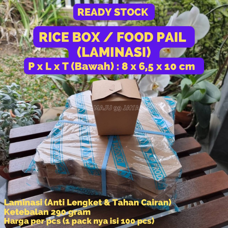 Paper Rice Box / Food Pail Laminated Kraft Chocolate Thickness 290 gsm ...