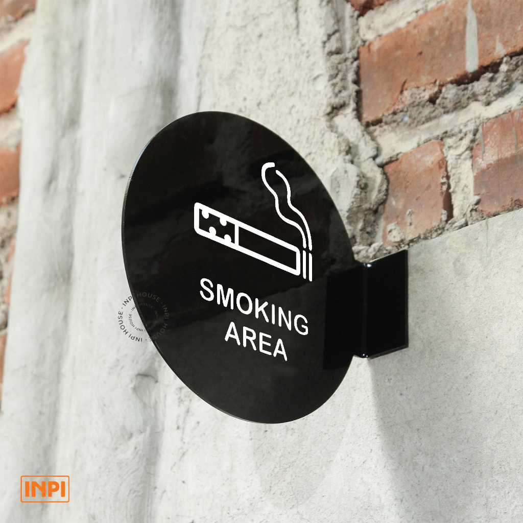 Signage Acrylic Pop Up Sign Circle 15 cm - Smoking Area | Shopee ...