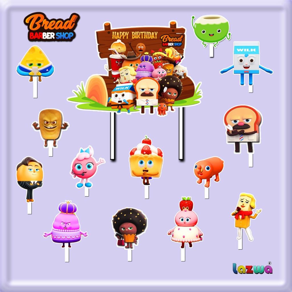 Happy Birthday Bread Barbershop Cake Topper | Shopee Philippines