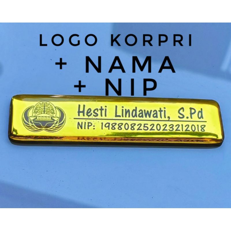 Name Tag Nameplate Gold Color Shiny Gold - Safety Pin - Magnet Name Tag ...