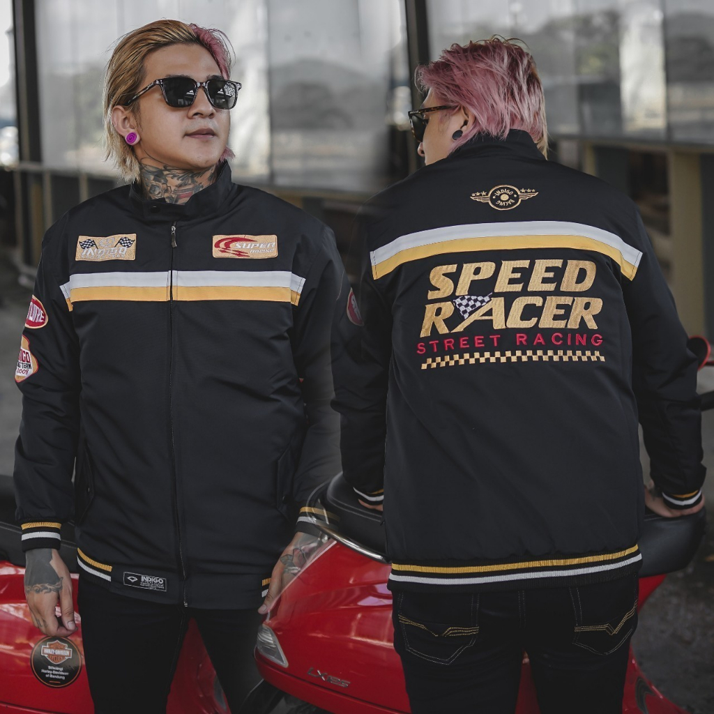 NASCAR RACING SPEED RACER VINTAGE MEN'S JACKET FULL INDIGO EMBROIDERY ...
