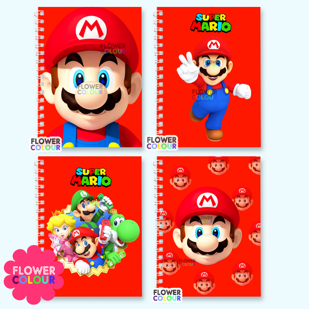 Ring Notebook | Super Mario Character Notebook | Notes Mario Bross ...