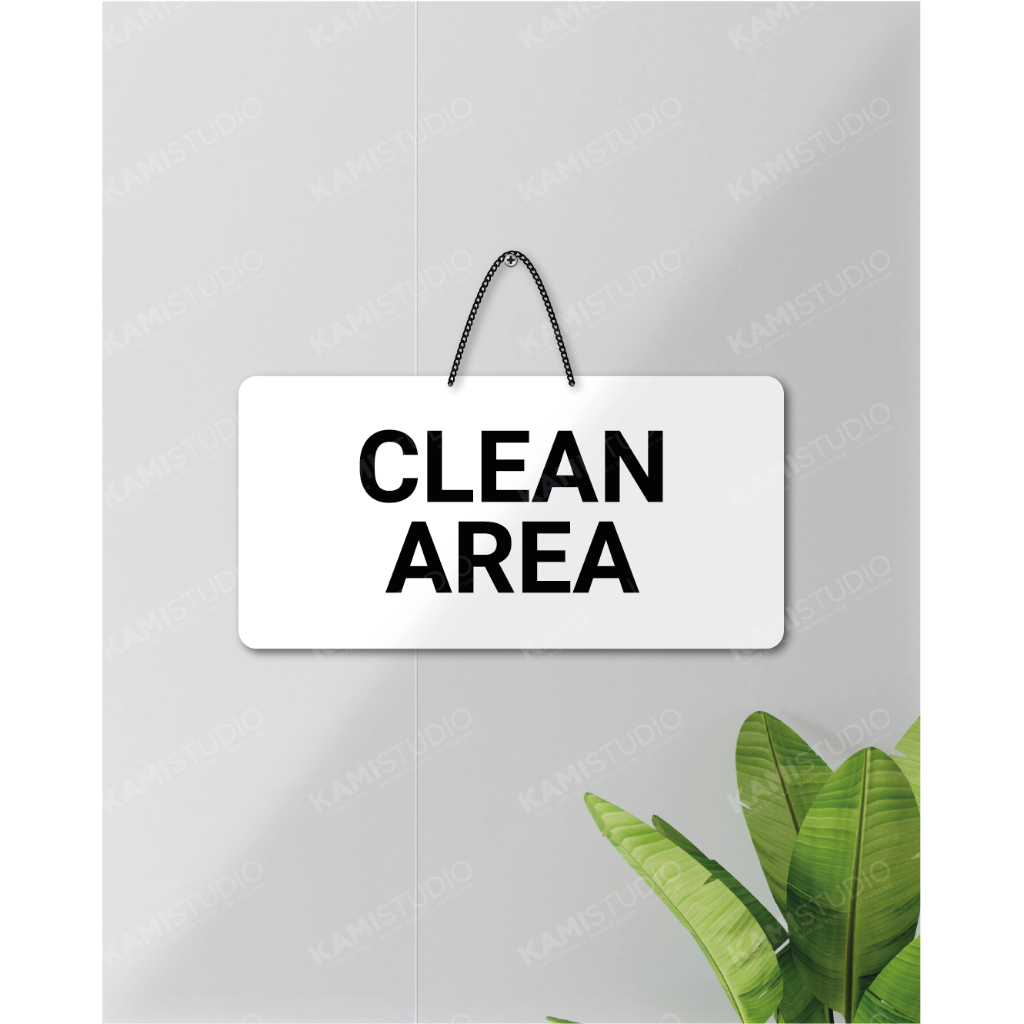 CLEAN AREA WRITING 30X15 CM HANGING LANDSCAPE/ CLEAN AREA HANGING SIGN ...