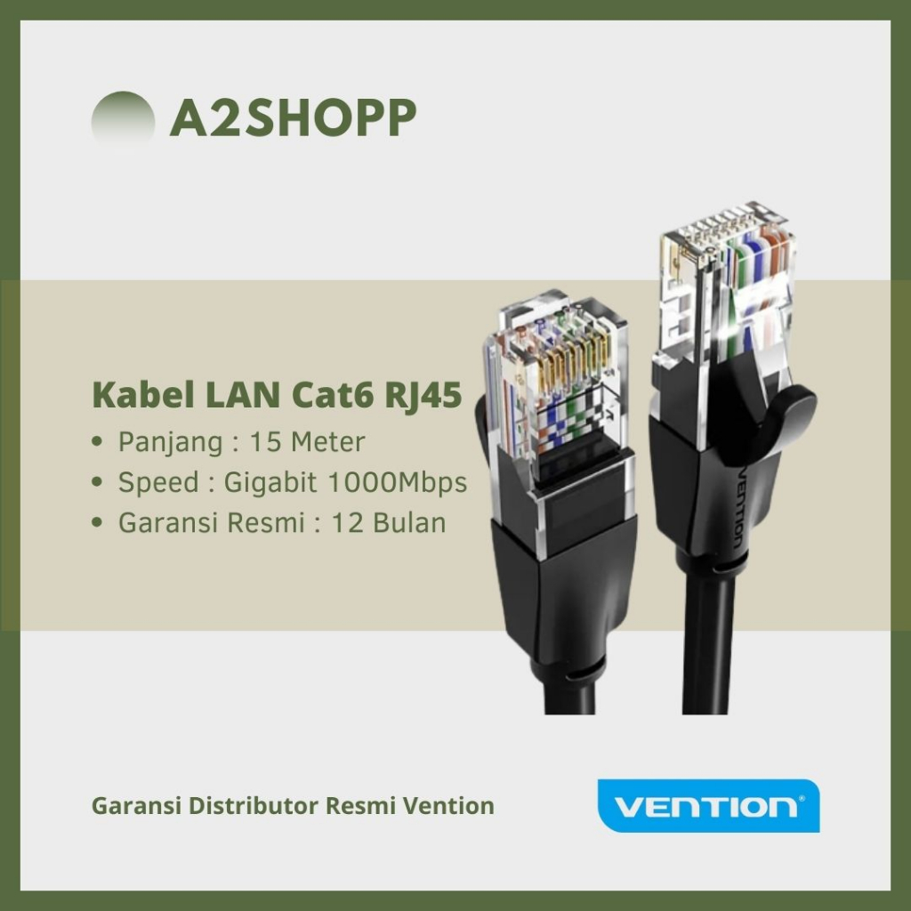 Vention LAN Cable 15 METER Cat6 RJ45 Ethernet UTP | Shopee Philippines