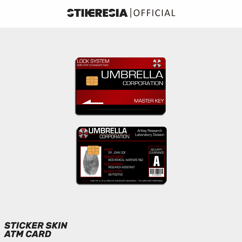 Umbrella Corp ATM Sticker- Emoney Flazz Vinyl ATM Card Sticker | Shopee ...