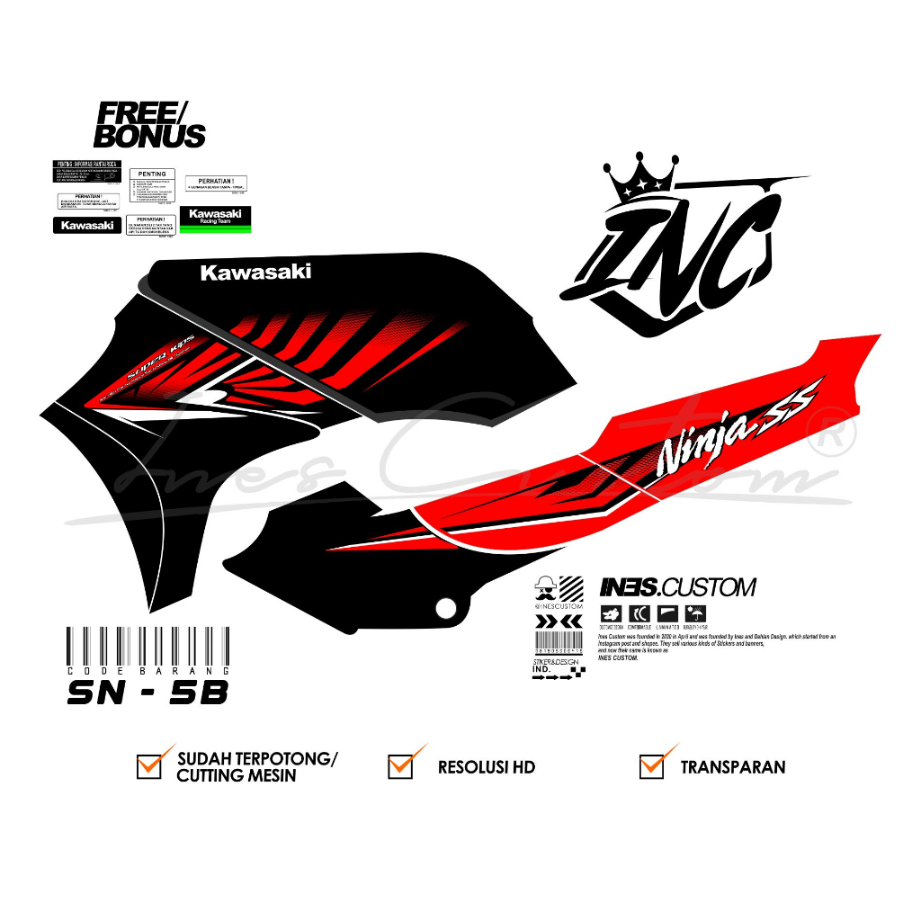 Ninja zebra striping, original details, transparent ninja striping ...