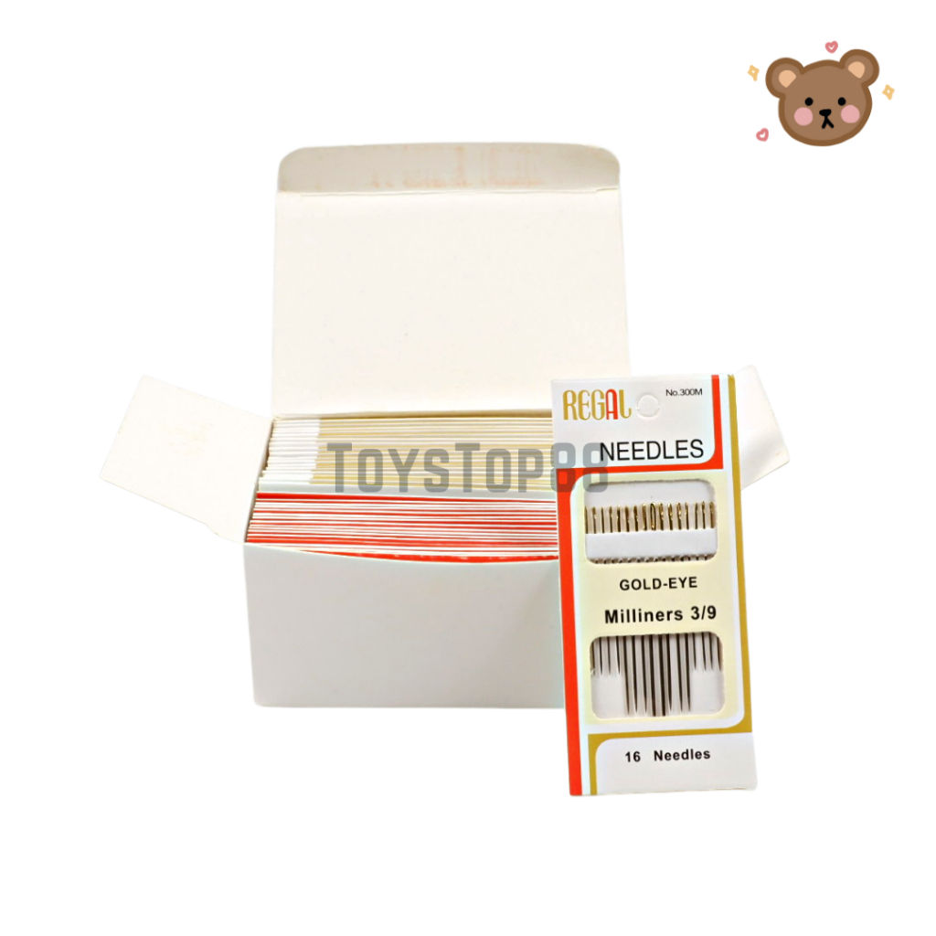 Regal 3/9 Sewing Needles - 16 pcs Gold Color Hand Needles - Gold Eye ...