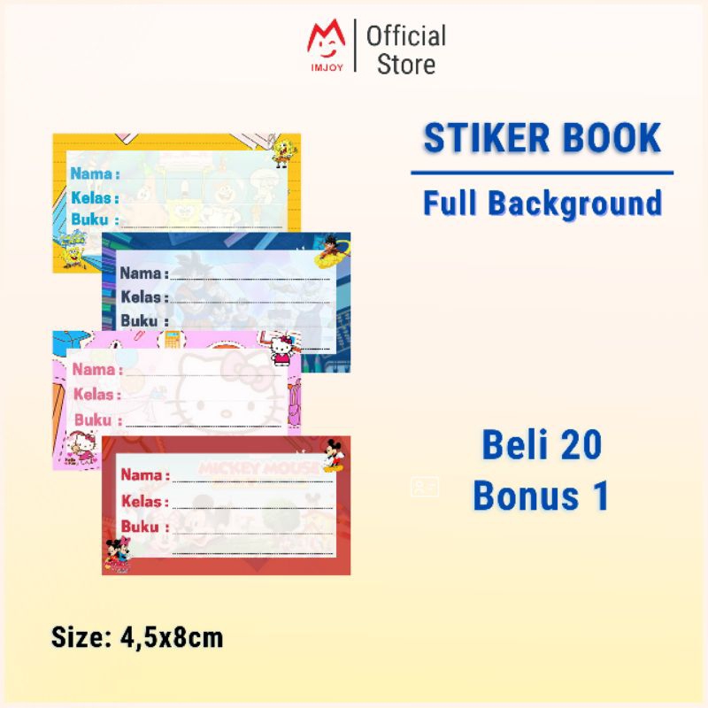 MATA Book Stickers Mapel Stickers Cartoon Subject Stickers Writing Book ...