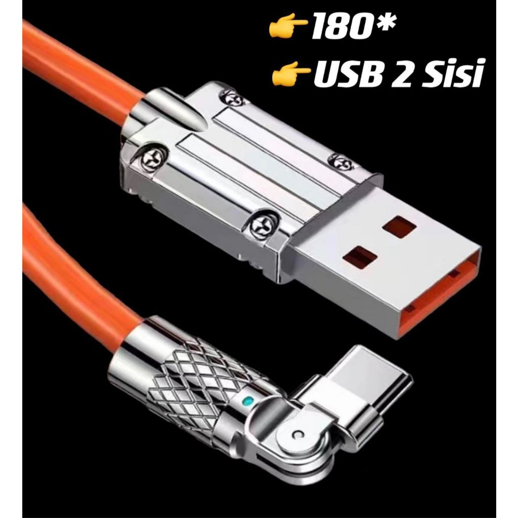120w 2-sided Usb Charger Data Cable Support Fast Charging Silicone ...