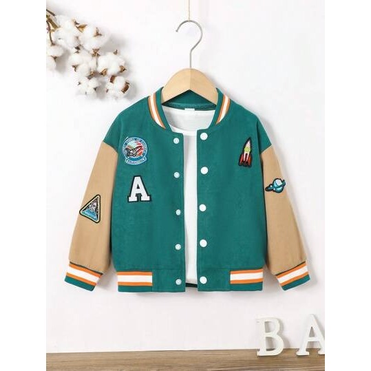 HIJAU KATUN Children's varsity Baseball Jacket Premium A planet Jacket ...