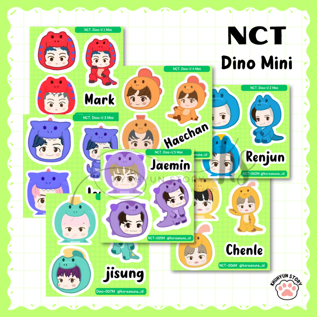 HP Kpop NCT Dream Dino Chibi Sticker Cute Anime Cartoon Aesthetic Deco ...
