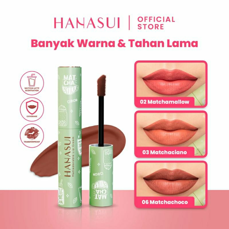 Hanasui LIPCREAM MATTE MATCHA LATTE EDITION/LIPCREAM HANASUI MATCHA ...