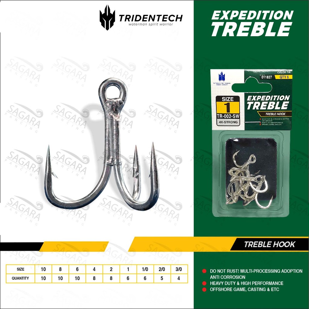 Treble Hook 4X Tridentech Expedition Triple Hook Triple Hook Anchor ...